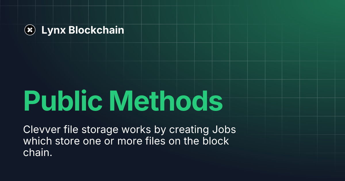 Public Methods | Lynx Blockchain