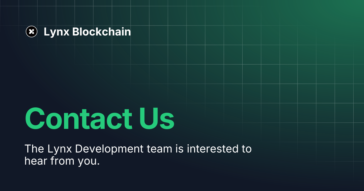 Contact Us | Lynx Blockchain
