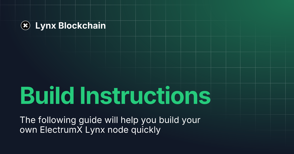 Build Instructions | Lynx Blockchain