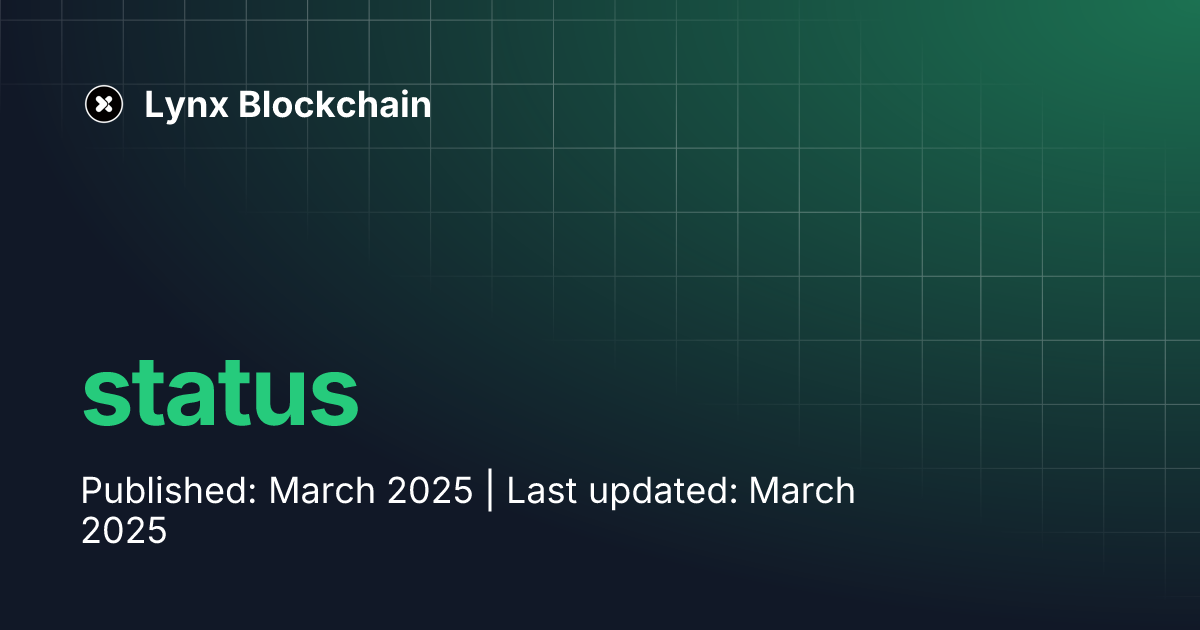 status | Lynx Blockchain