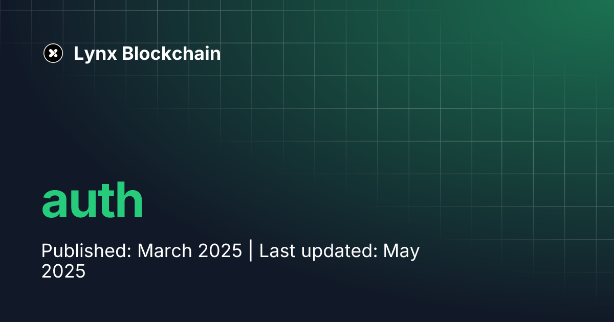 auth | Lynx Blockchain
