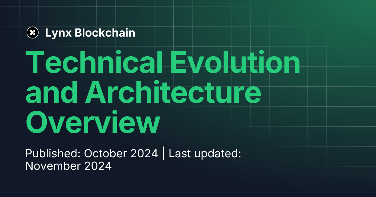 Technical Evolution and Architecture Overview | Lynx Blockchain